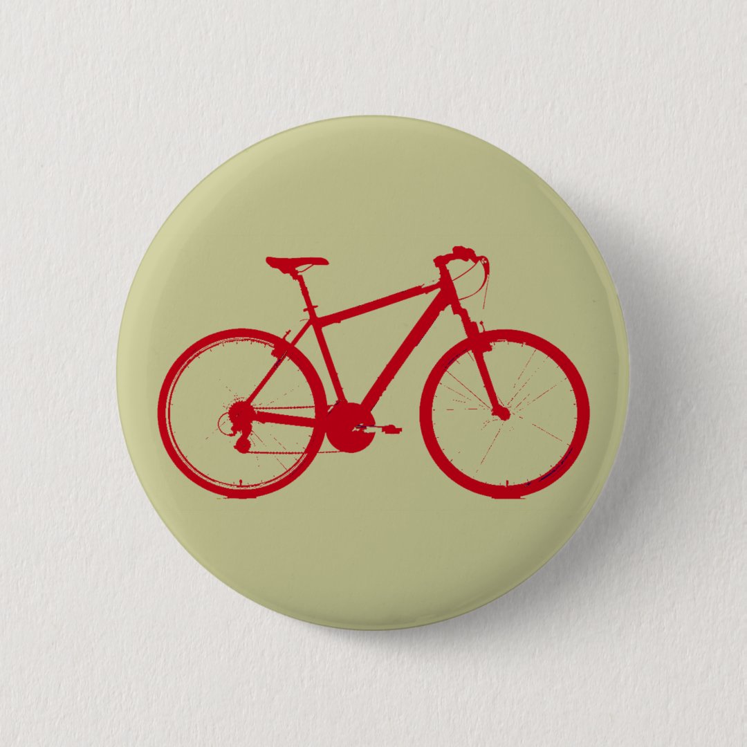 red bike, cycling button | Zazzle