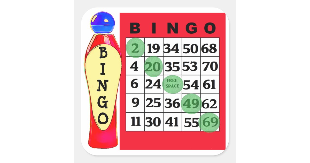 Red BINGO & Dauber Stickers | Zazzle