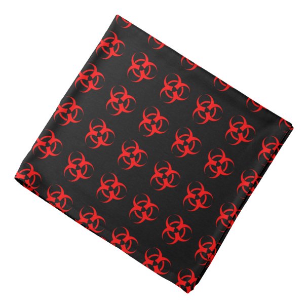 Red & Black Biohazard Symbol Fabric | Zazzle.com