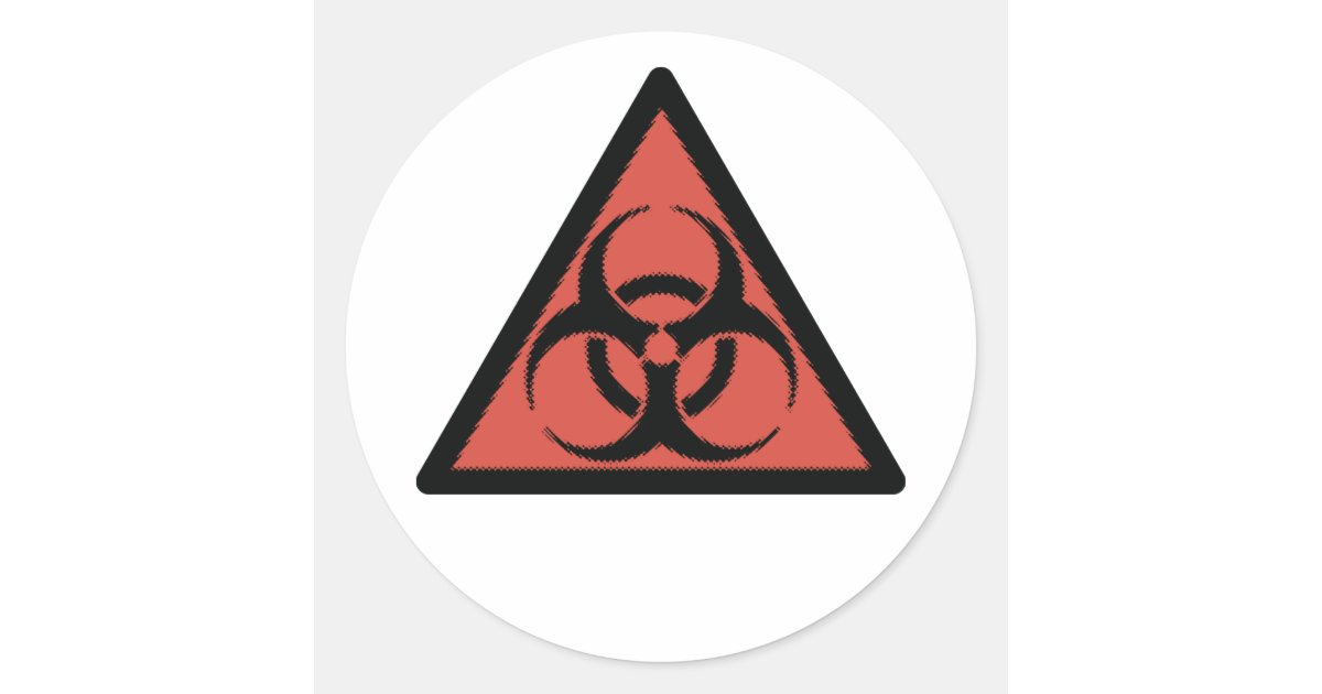 Red biohazard sign classic round sticker | Zazzle