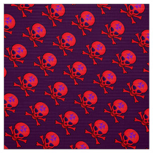 Biohazard Skull and Crossbones Fabric | Zazzle