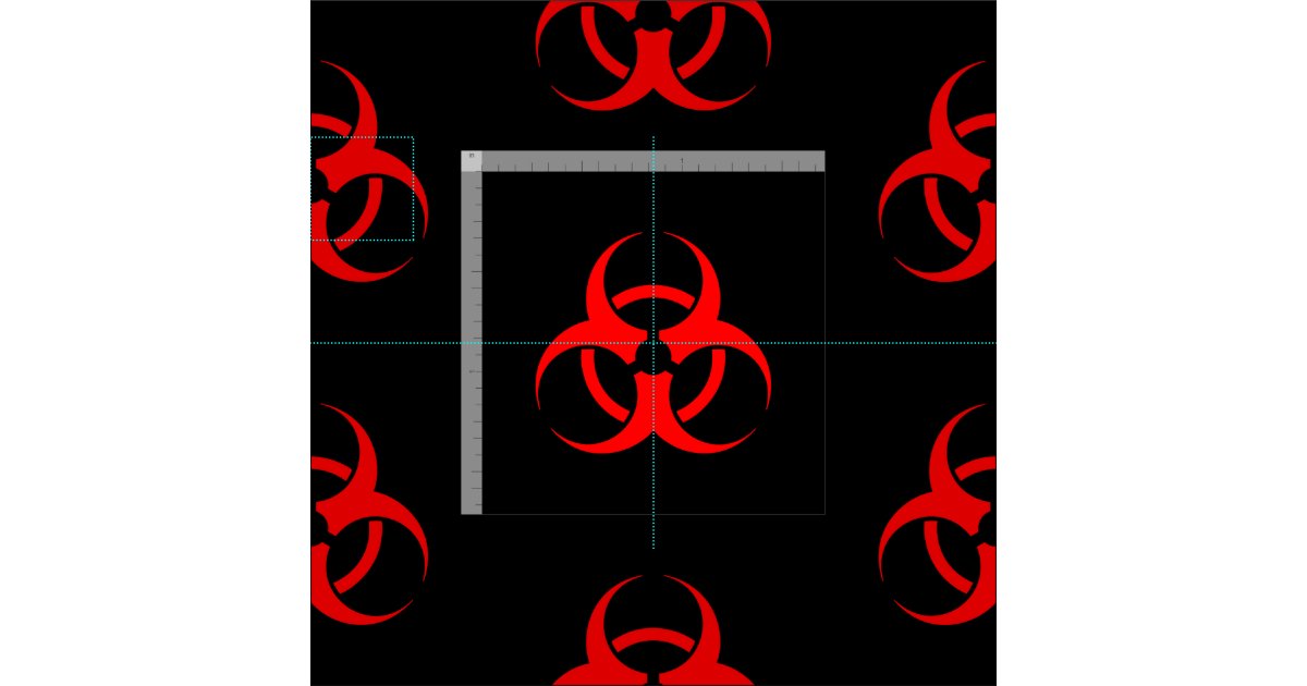 Red Biohazard Symbol Fabric | Zazzle