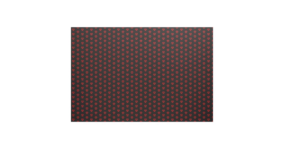 Red Biohazard Symbol Fabric | Zazzle