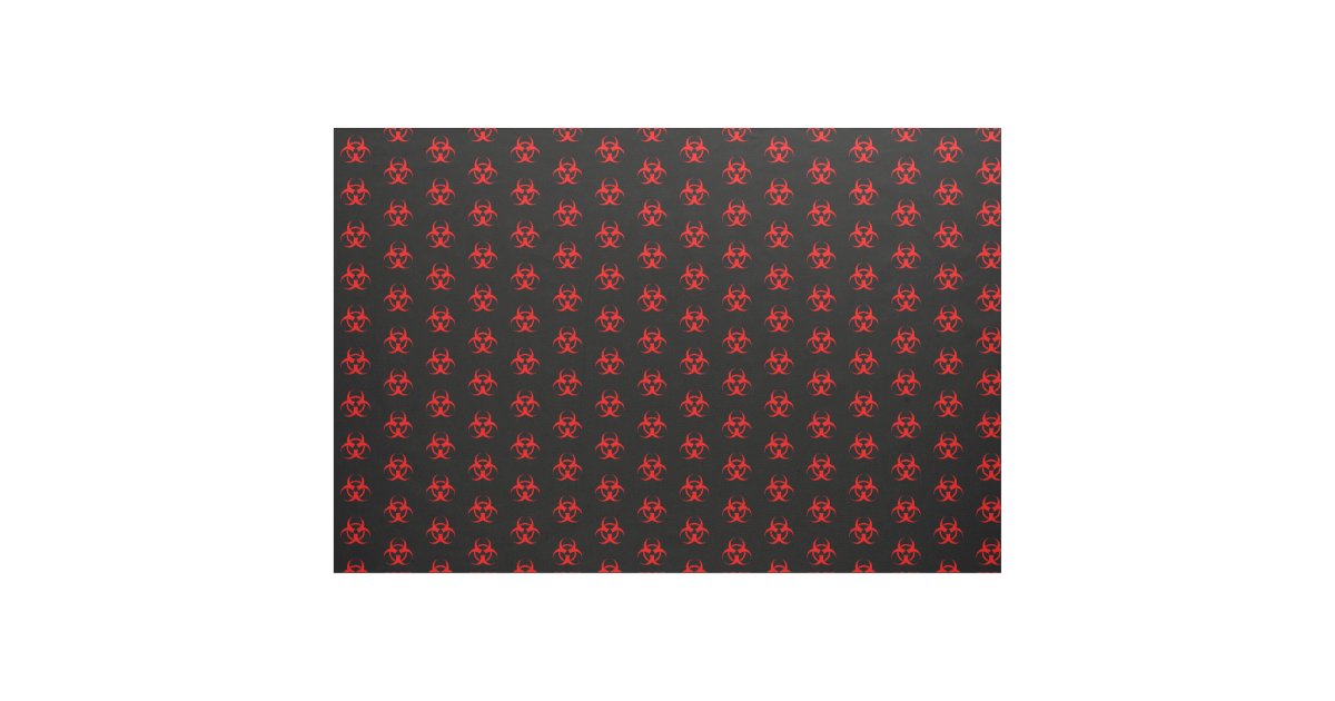 Red Biohazard Symbol Fabric | Zazzle