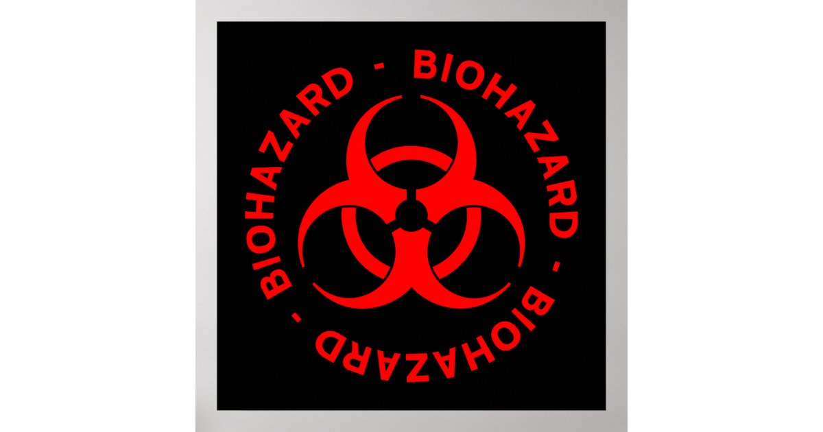 Red Biohazard Symbol Poster | Zazzle