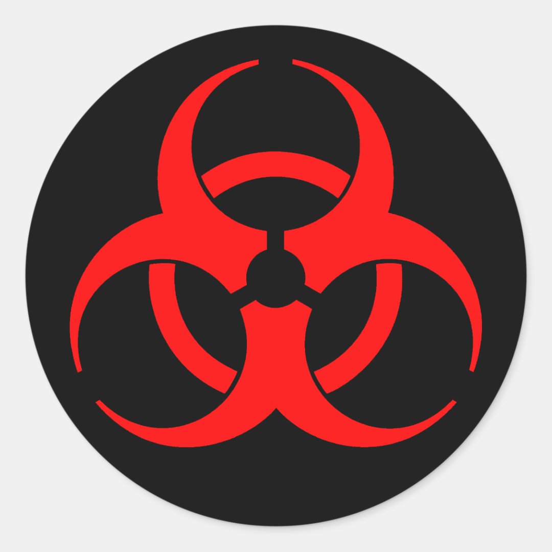 Red Biohazard Symbol Sticker | Zazzle