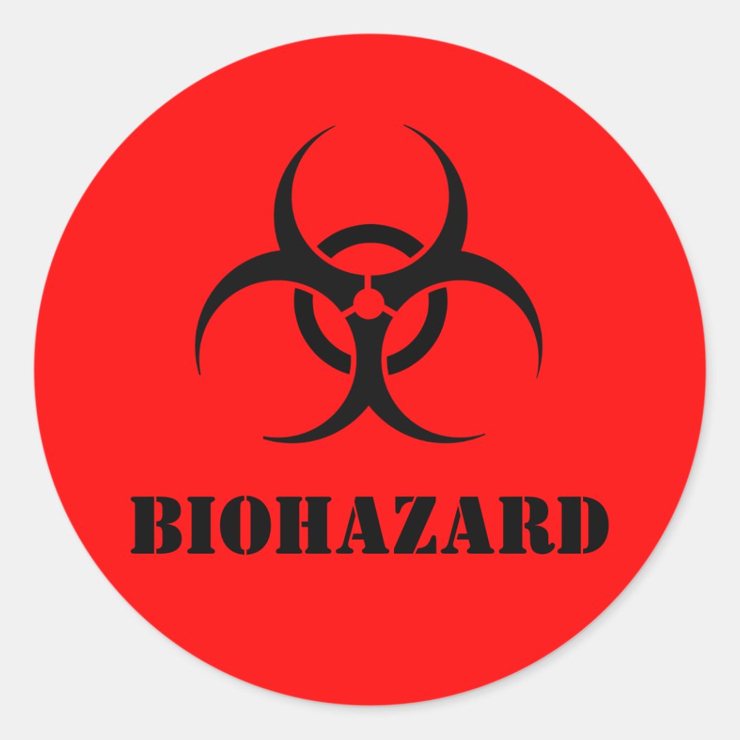 Red BIOHAZARD Warning Label Halloween Props | Zazzle