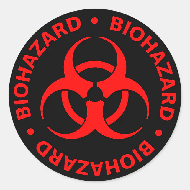 Red Biohazard Warning Sticker | Zazzle
