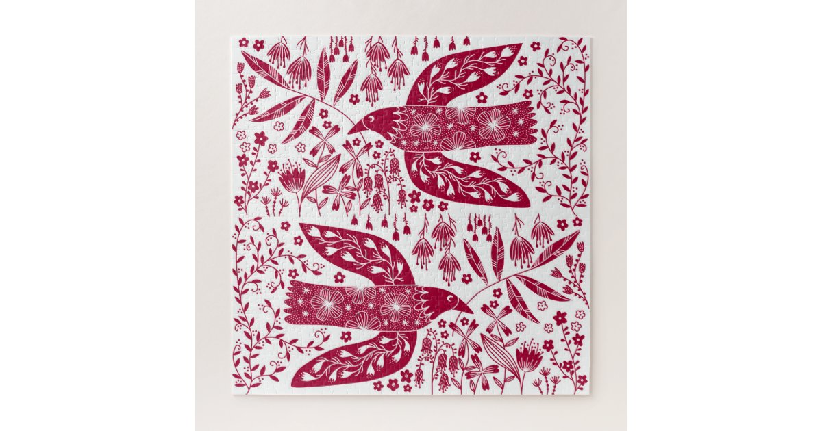 Red Bird Art Jigsaw Puzzle | Zazzle