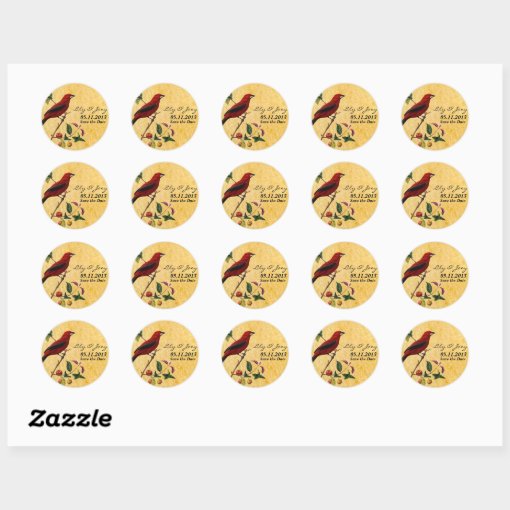 Red Bird Classic Round Sticker | Zazzle