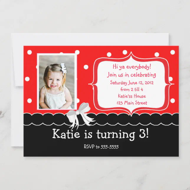 Red Birthday Party invitation | Zazzle