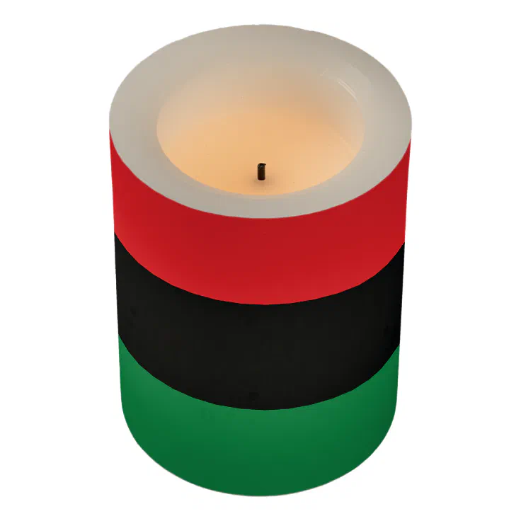 Red, Black and Green Flag Flameless Candle | Zazzle