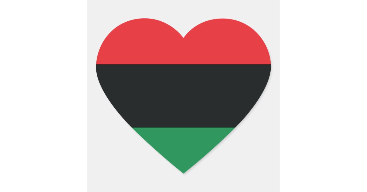 Red, Black and Green Flag Heart Sticker | Zazzle