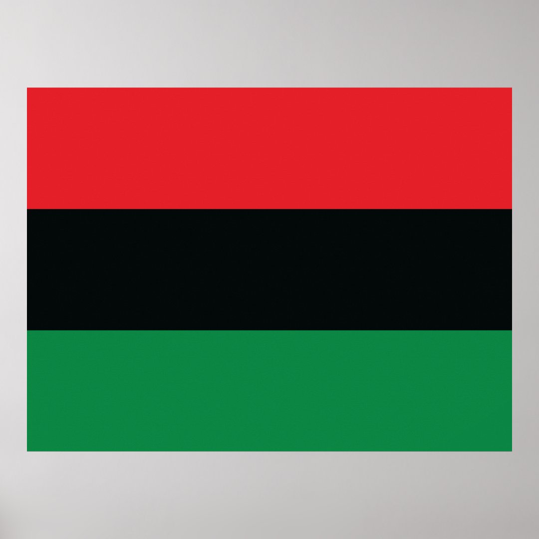 Red, Black and Green Flag Poster | Zazzle
