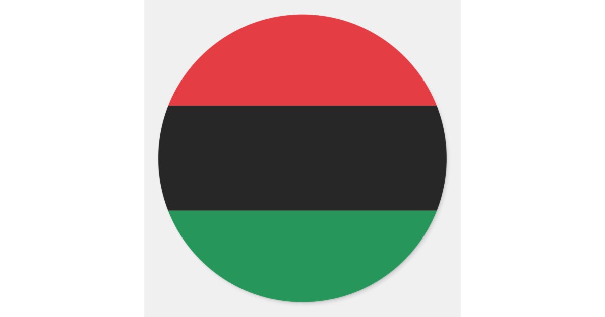Red Black and Green Pan-African UNIA flag Classic Round Sticker | Zazzle