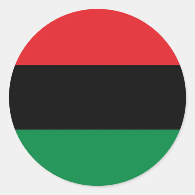 Red Black and Green Pan-African UNIA flag Classic Round Sticker | Zazzle