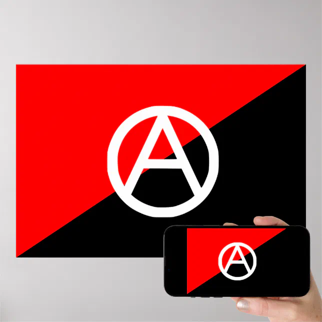 Red Black and White Anarchist Flag Anarchy Poster | Zazzle