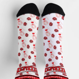 Red, Black and White Cheerleader Girl Socks | Zazzle