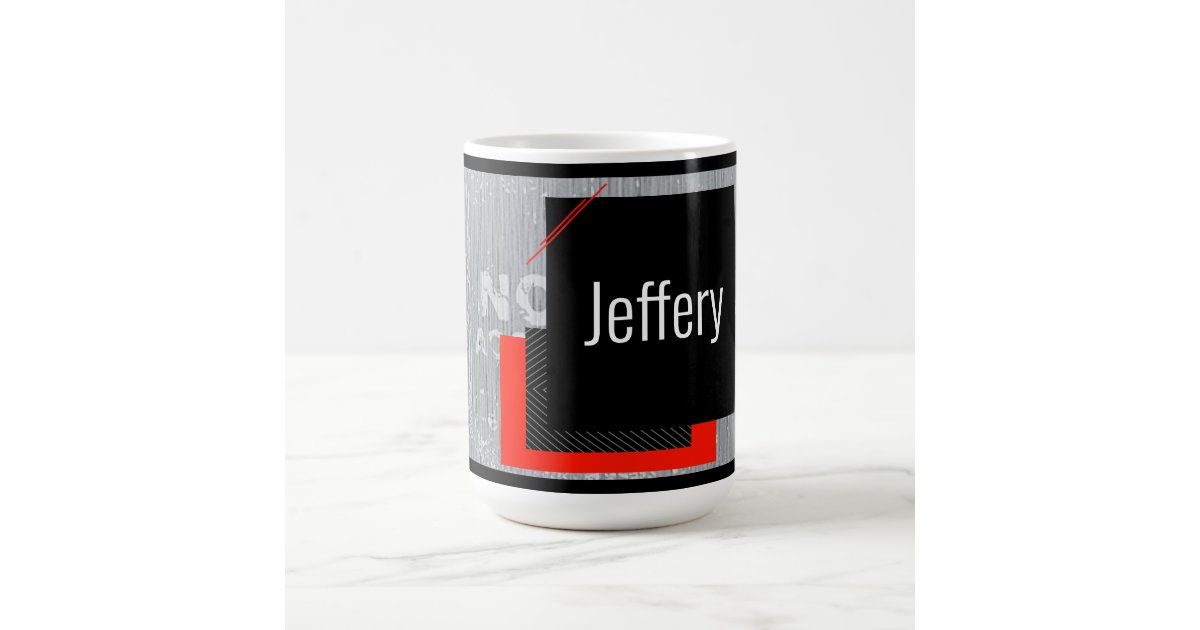 Red, black, and white pinstripe geometric print ma color morph mug | Zazzle