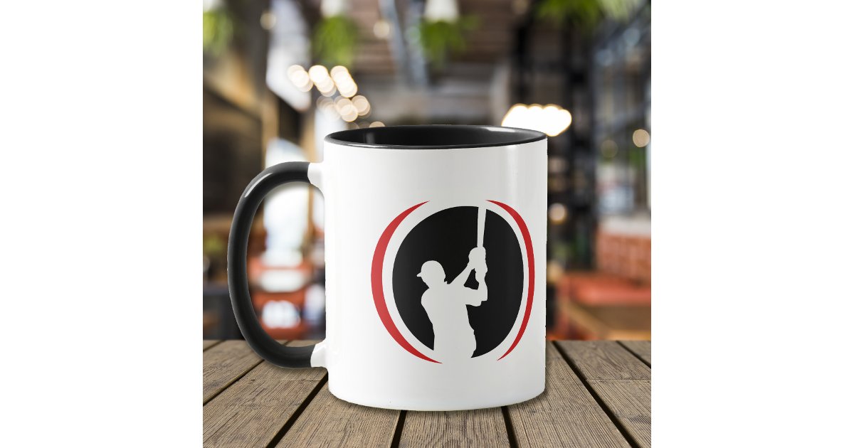 Red Black Baseball Batter Logo Mug | Zazzle