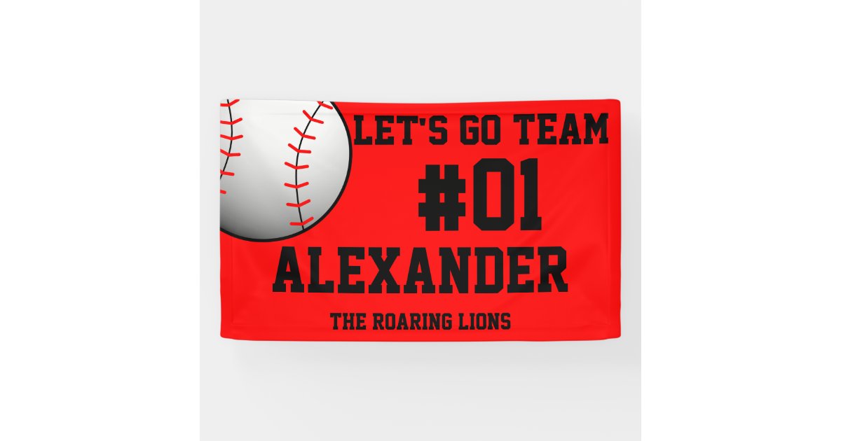 Red Black Baseball Team Banner | Zazzle