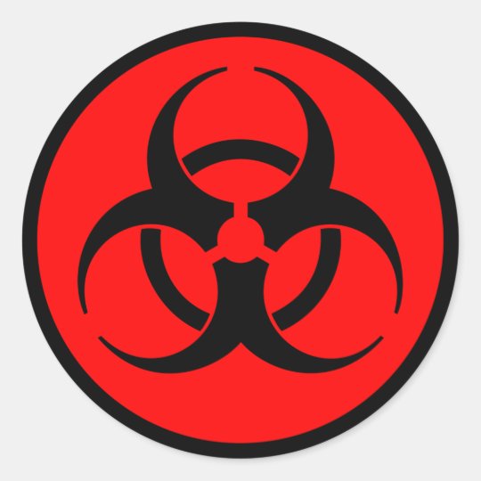 Red & Black Biohazard Symbol Sticker | Zazzle.com