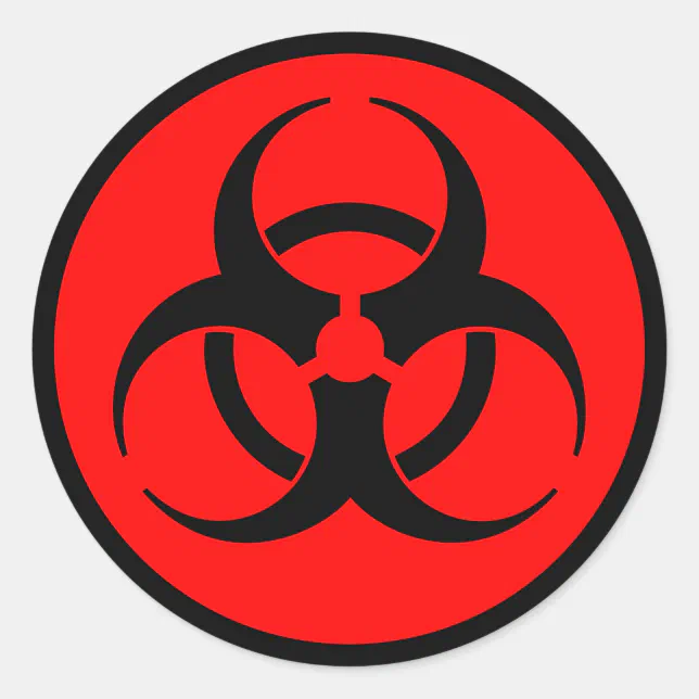 Red & Black Biohazard Symbol Sticker | Zazzle