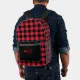 Red Black Buffalo Check with Monogram Printed Backpack | Zazzle
