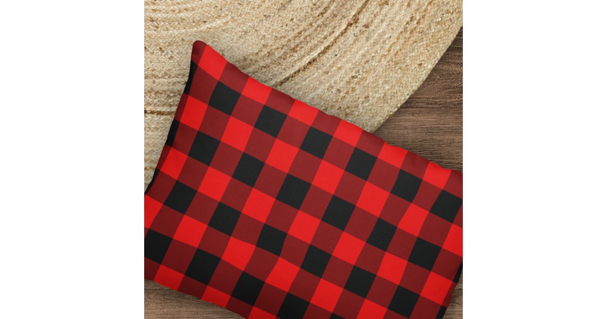 Red Black Buffalo Lumberjack Check Plaid Pattern Pillow Case | Zazzle