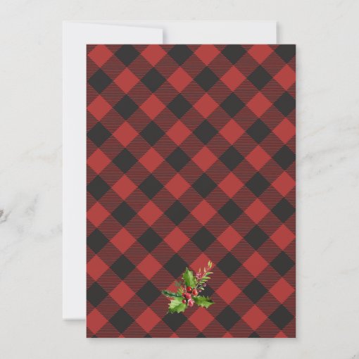 Red & Black Buffalo Plaid Christmas Party Invite | Zazzle