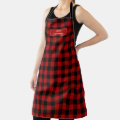 Red Black Buffalo Plaid Lumberjack Personalized Apron | Zazzle
