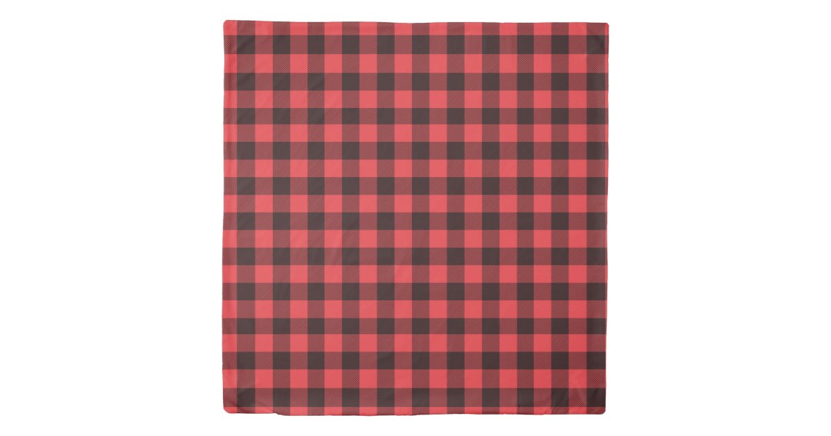 Red Black Buffalo Plaid Pattern Duvet Cover | Zazzle
