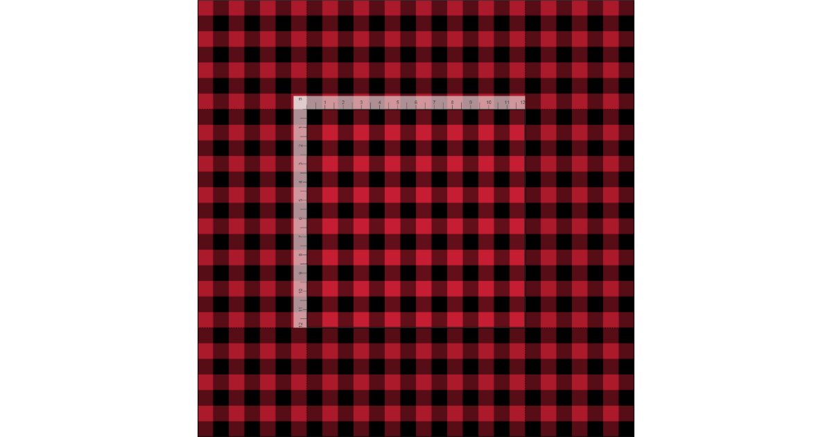 Red Black Buffalo Plaid Pattern Fabric | Zazzle