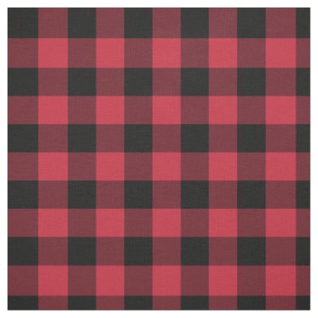 Red Black Lumberjack Buffalo Plaid Pattern Fabric | Zazzle