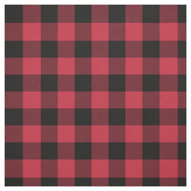 Red Black Lumberjack Buffalo Plaid Pattern Fabric | Zazzle