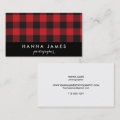Red Black Buffalo Plaid Personalized Business Card | Zazzle