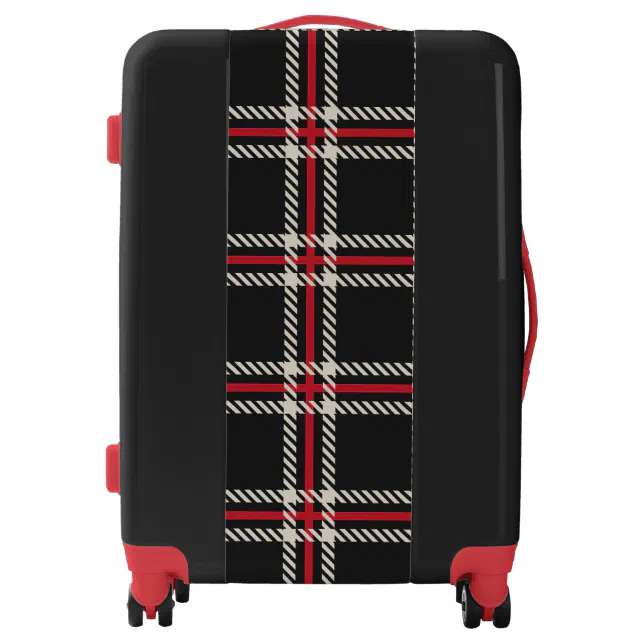 Red Black Buffalo Square Plaid Pattern Luggage | Zazzle