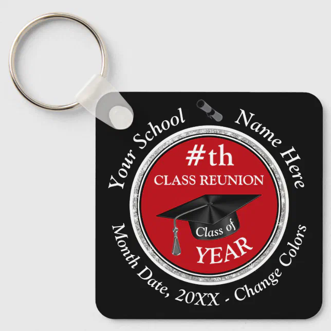 Red, Black Cheap, Souvenirs for Class Reunion, Keychain | Zazzle