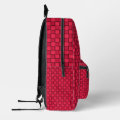 Red Black Checkerboard Printed Backpack | Zazzle