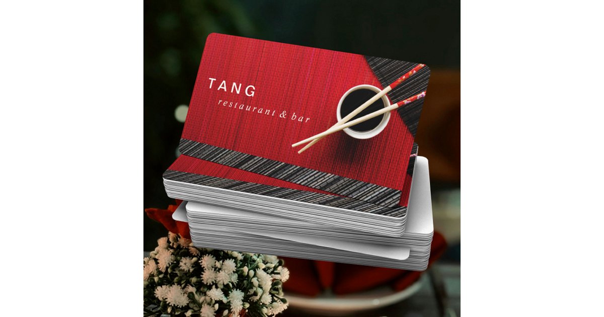 Red Black Chinese Asian Restaurant Chef Catering Business Card | Zazzle