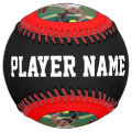 Red Black Custom Softball Player Photo Name Number | Zazzle