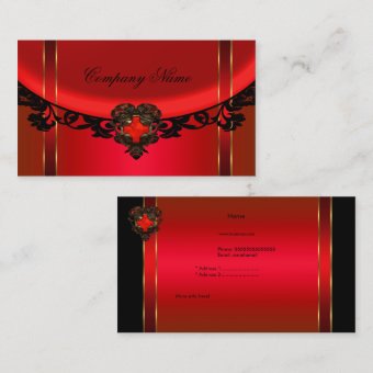Red Black Gold Elegant Boutique Red Profile Business Card | Zazzle