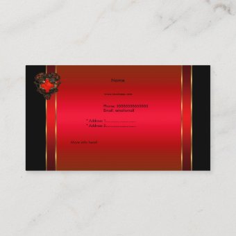 Red Black Gold Elegant Boutique Red Profile Business Card | Zazzle