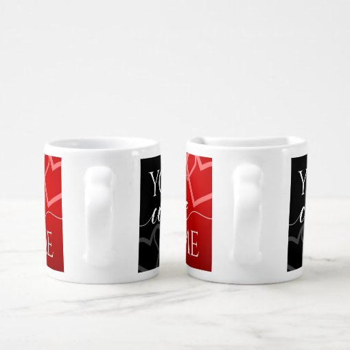 Red Black Gradient Twined Hearts You Complete Me Coffee Mug Set | Zazzle