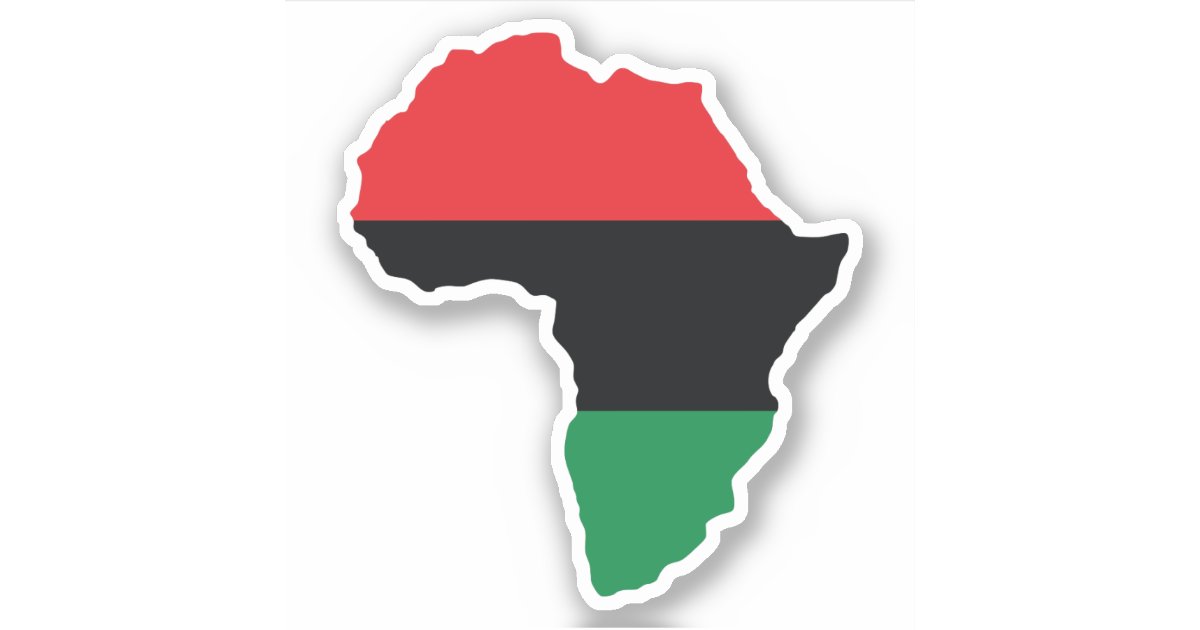 Red, Black & Green Africa Flag Sticker | Zazzle