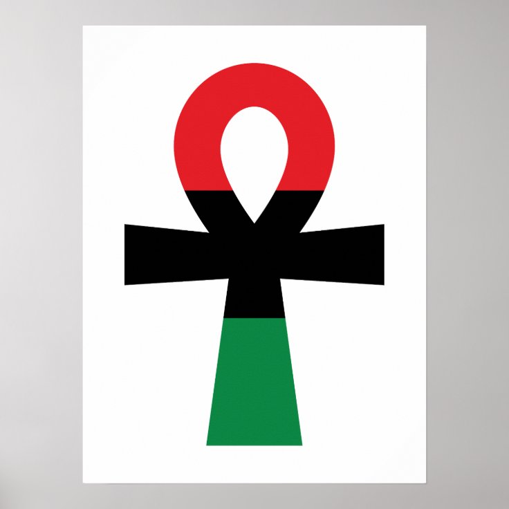 Red, Black & Green Ankh Poster | Zazzle