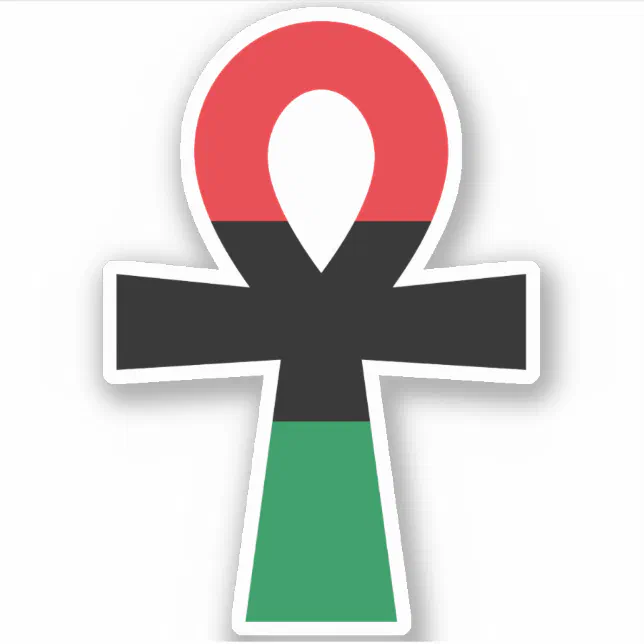 Red, Black & Green Ankh Sticker | Zazzle