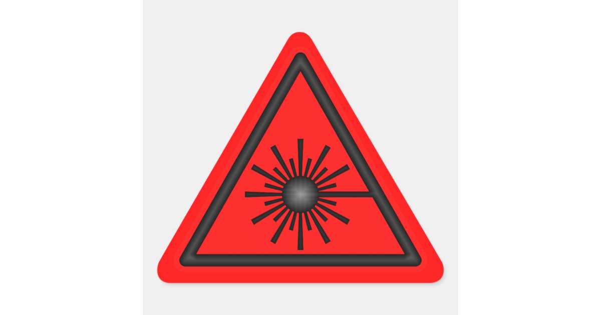 Red & Black Laser Warning Symbol Sticker | Zazzle