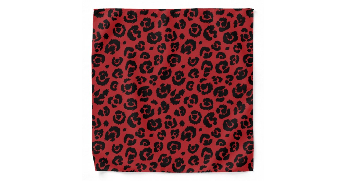 Red Black Leopard Print Bandana | Zazzle