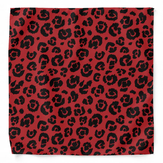 Red Black Leopard Print Bandana | Zazzle